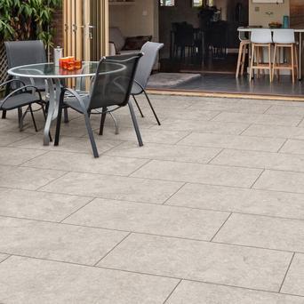 Everscape™ Interlock Earthstone Beige Tile (60cm x 15cm) | Topps Tiles