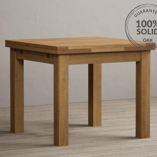Extending Buxton 90cm Solid Oak Dining Table | Oak Furniture Superstore