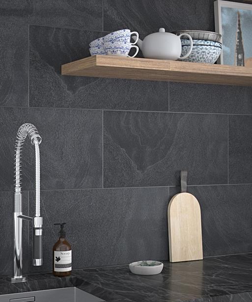 Black Slate Honed Tile | Topps Tiles