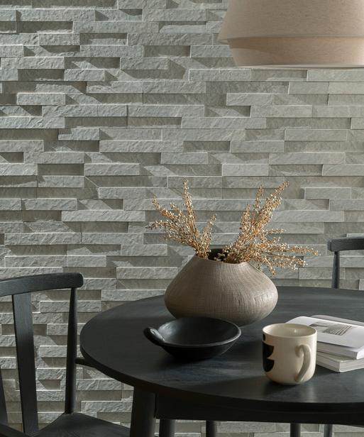 Everscape™ Interlock Marble Stone Grey Tile (60cm x 15cm) | Topps Tiles