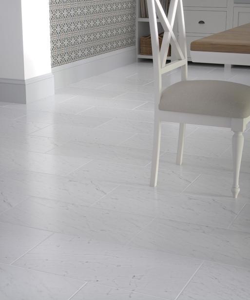 Carrara Polished Marble Tile (30.5 x 61cm) | Topps Tiles