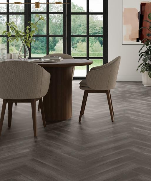 Pronto™ Parkhurst Grey Herringbone Luxury Vinyl Tile | Topps Tiles