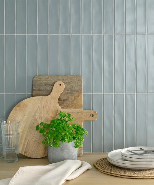 Ribbon™ Grey Blue Tile (5.3cm x 30cm) | Topps Tiles