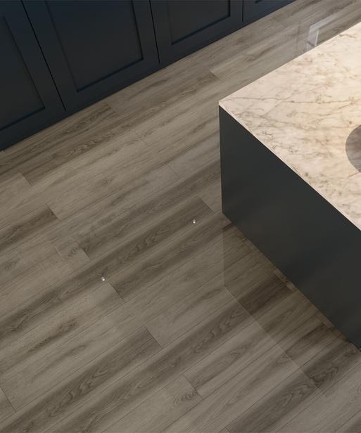 Heddal High Gloss Grey Water Resistant Laminate Flooring | Topps Tiles