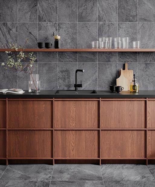 Opalia™ Graphite Tile (30.5cm x 60.5cm) | Topps Tiles