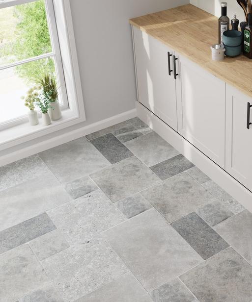 Amazone™ Grey Modular Tumbled Tile | Topps Tiles