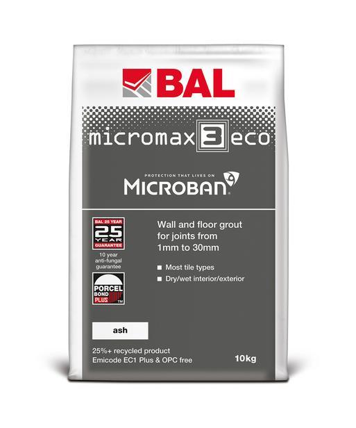 BAL Micromax3 Eco Grout Ash 10kg | Topps Tiles