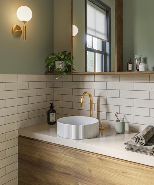 Briks™ Ivory Stone Tile (26cm x 7cm) | Topps Tiles