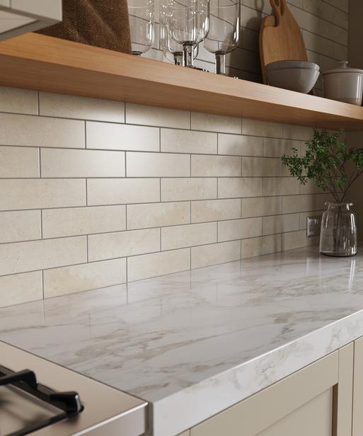 Briks™ Ivory Stone Tile (26cm x 7cm) | Topps Tiles