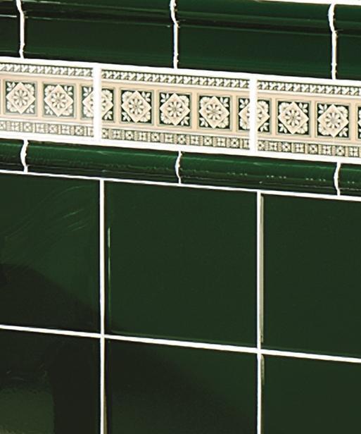 Minton Hollins Dark Green Rope Border Tile | Topps Tiles