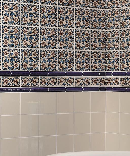 Minton Hollins Victorian Blue Rope Border Tile | Topps Tiles