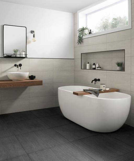 Inara™ Coal Tile (60.5cm x 60.5cm) | Topps Tiles