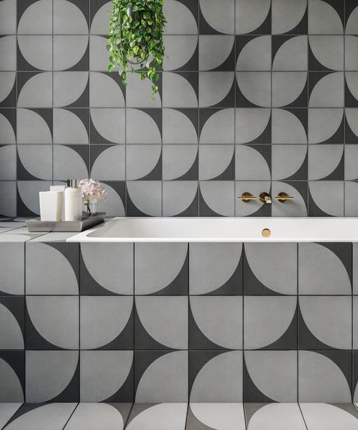 PreKast™ Dusky Black Tile (20cm x 20cm) | Topps Tiles