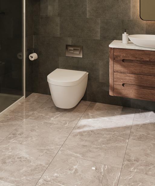 Emberton™ Dark Grey Tile (60cm x 60cm) | Topps Tiles