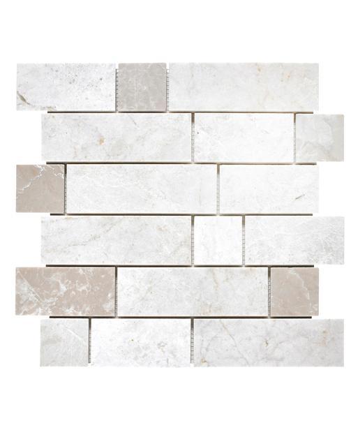 Antalya Crema Irregular Linear Mosaic Tile | Topps Tiles