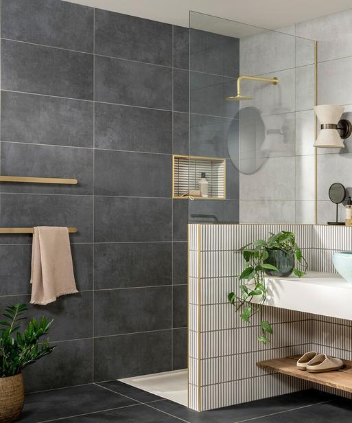 Kapital™ Graphite Tile (29.6cm x 59.5cm) | Topps Tiles