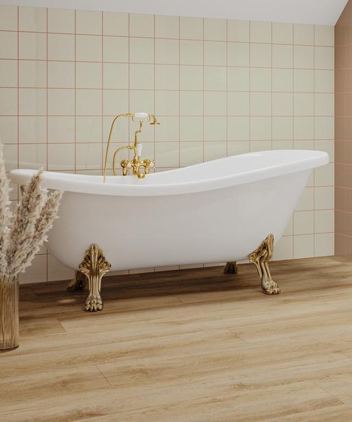 Matrix® Pebble Beige Gloss Tile (14.8cm x 14.8cm) | Topps Tiles