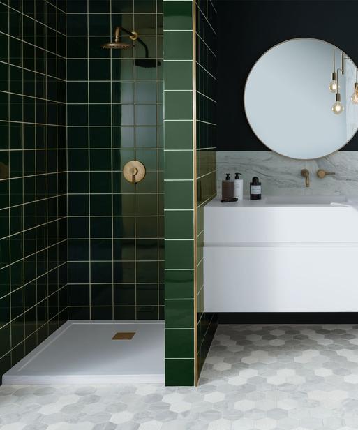 Matrix® Wilderness Green Gloss Tile (14.8cm x 14.8cm) | Topps Tiles