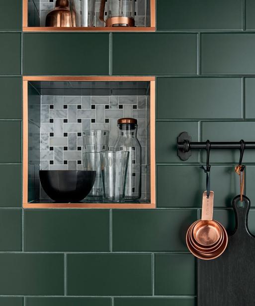 Matrix® Wilderness Green Matt Tile (9.8cm x 19.8cm) | Topps Tiles