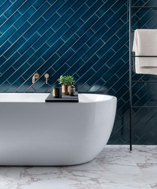 Principle™ Blue Tile (7.3cm x 29.2cm) | Topps Tiles