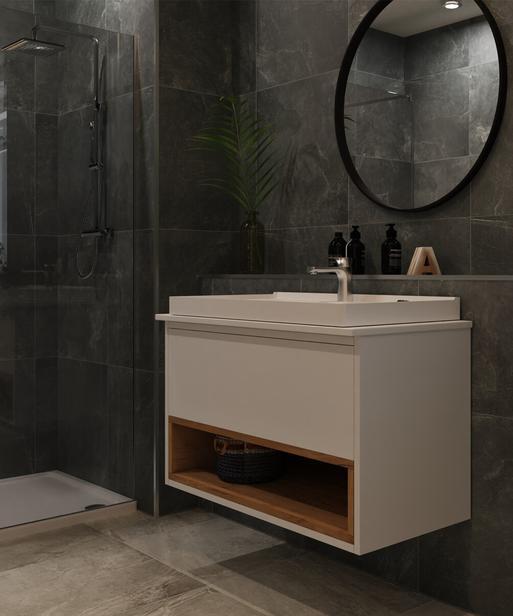 Staunton™ Graphite Tile (60.5cm x 60.5cm) | Topps Tiles