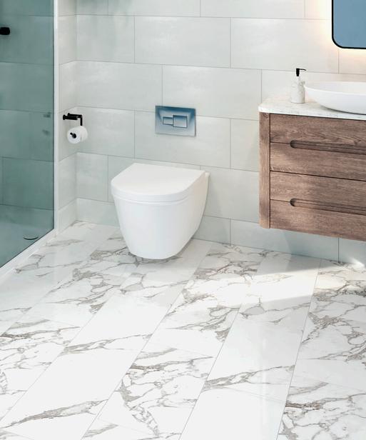Torrano™ Calacatta Tile (60cm x 30cm) | Topps Tiles