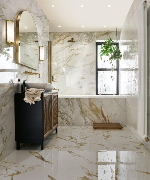 Torrano™ Gold Tile (60cm x 60cm) | Topps Tiles