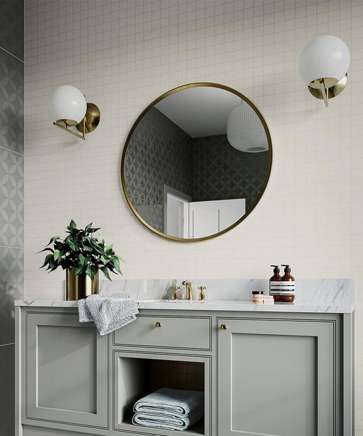 Regal® Vanilla Matt Square Mosaic Tile | Topps Tiles