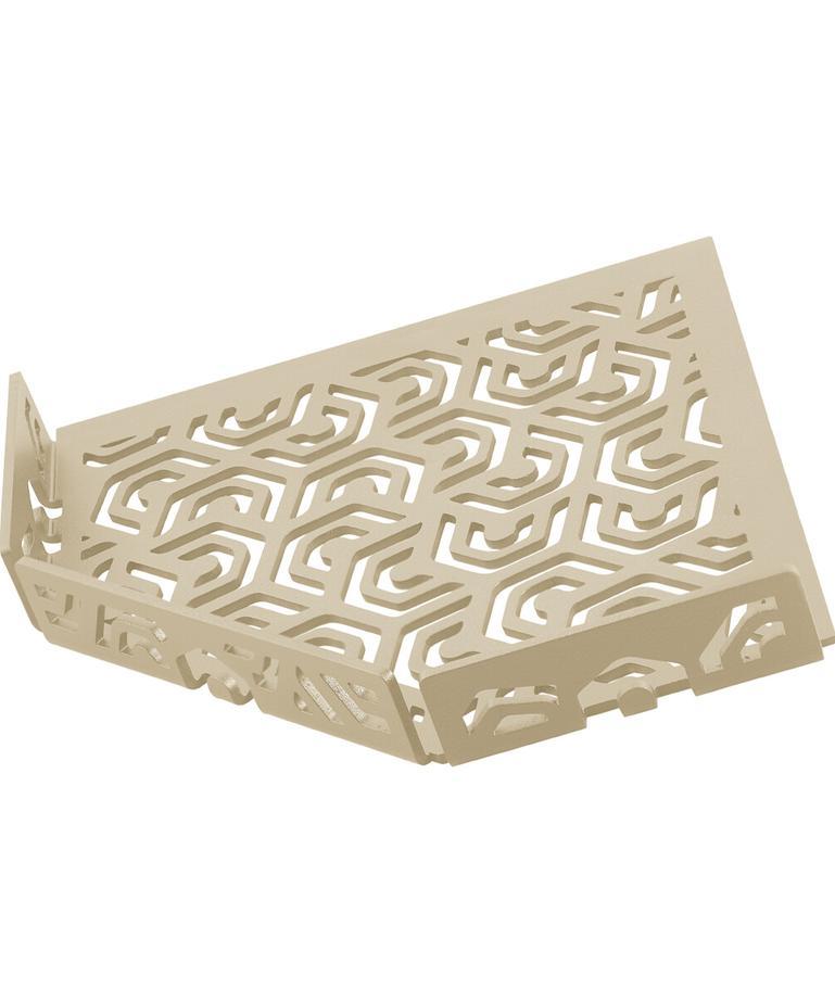 Dural Pentagonal Patterned Corner Shelf with Railing and Hanger Sand ...