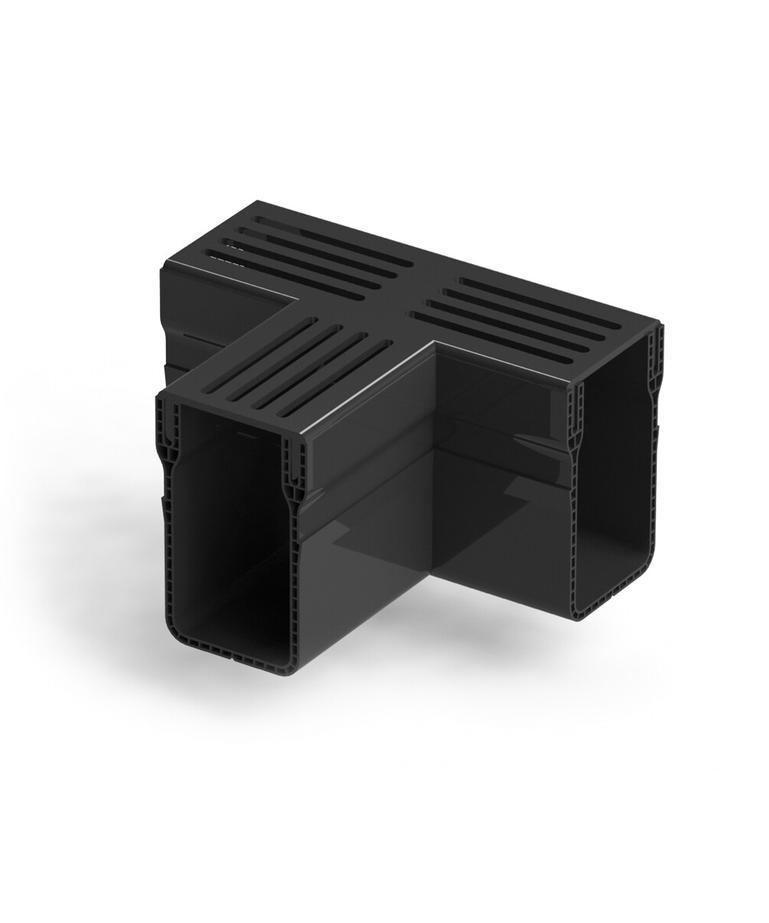 Dural U-Drain Pro 65mm Wide T-Piece Connector Black | Topps Tiles