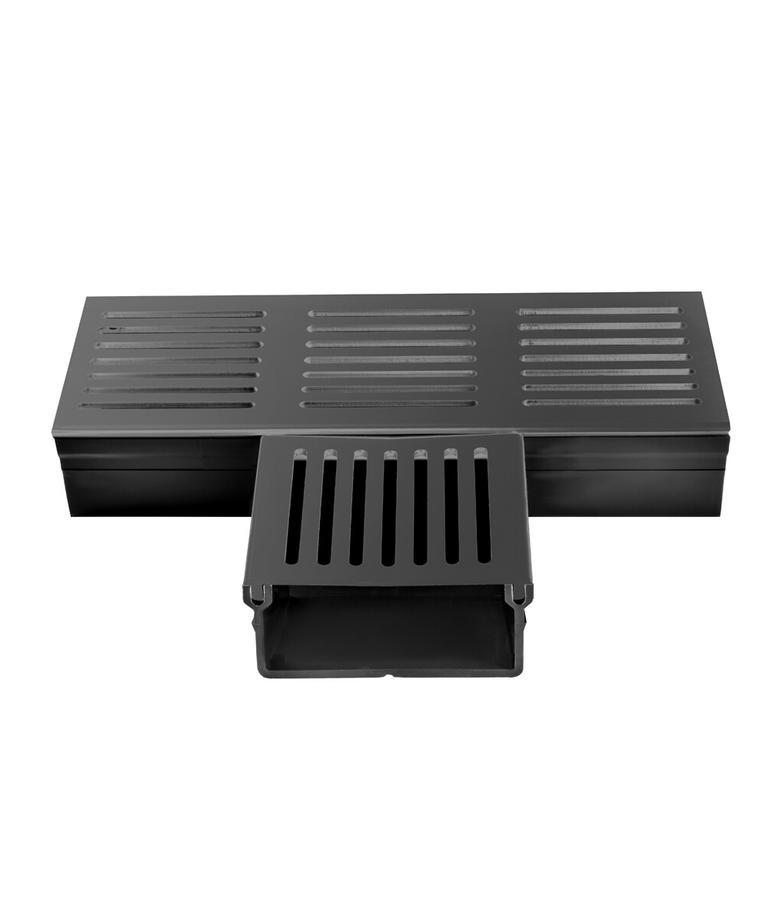 Dural U-Drain Pro 105mm Wide T-Piece Connector Black | Topps Tiles