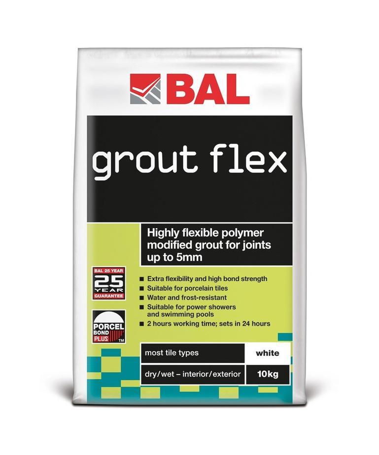 BAL Grout Flex White 10kg | Topps Tiles