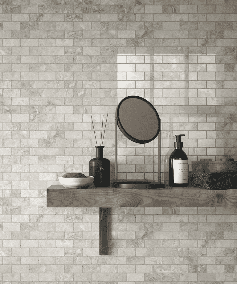 Lemon Marble Polished Brick Mosaic Tile | Topps Tiles