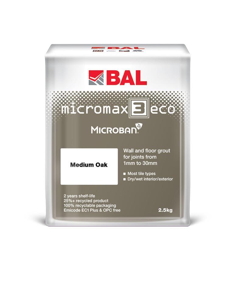 BAL Micromax3 Eco Grout Medium Oak 2.5kg | Topps Tiles
