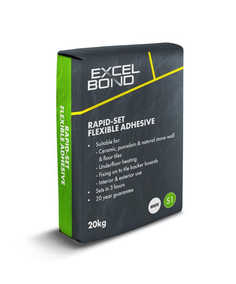 Excel Bond Rapidset Flexible White S1 Adhesive 20kg | Topps Tiles