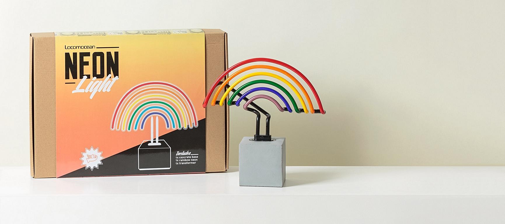 Rainbow Concrete Base Neon Sign | Oliver Bonas