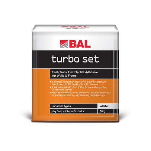 BAL Turbo Set White Adhesive 5kg | Topps Tiles