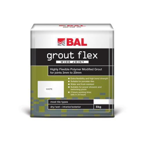 BAL Grout Flex Wide Joint White 5kg | Topps Tiles