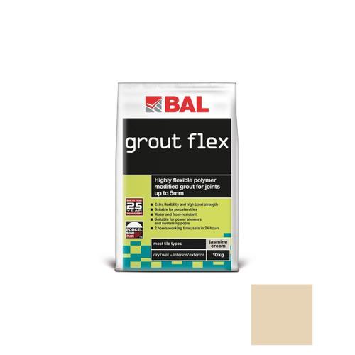 BAL Grout Flex Jasmine Cream 10kg | Topps Tiles