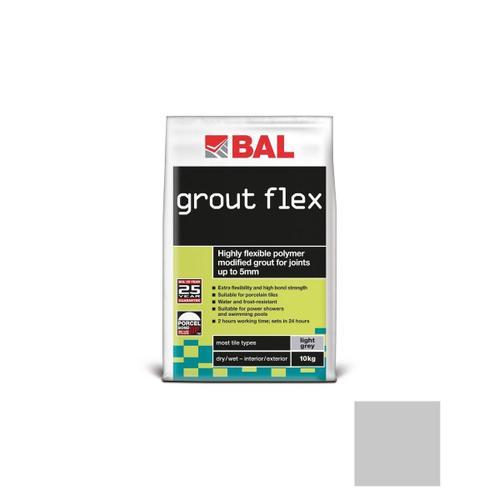 BAL Grout Flex Light Grey 10kg | Topps Tiles