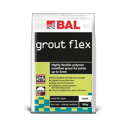 BAL Grout Flex White 10kg | Topps Tiles