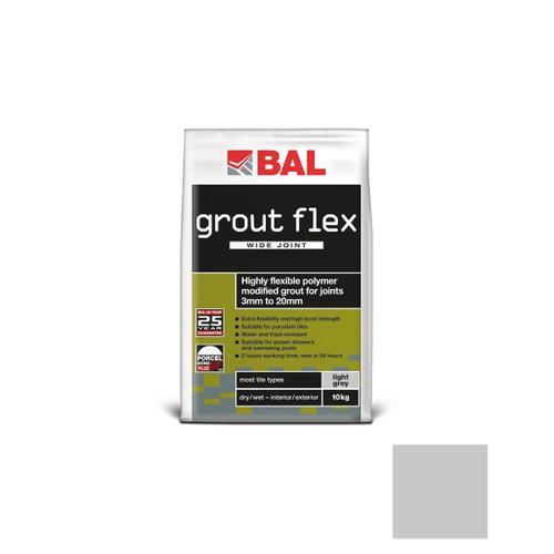 BAL Grout Flex Wide Joint Light Grey 10kg | Topps Tiles