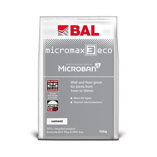 BAL Micromax3 Eco Grout Cement 10kg | Topps Tiles