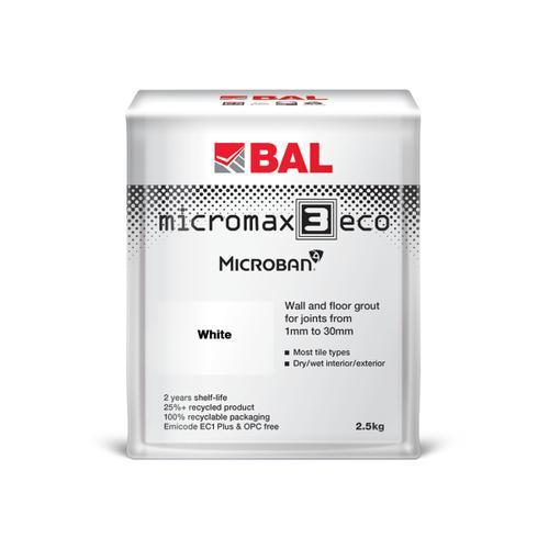 BAL Micromax3 Eco Grout White 2.5kg | Topps Tiles