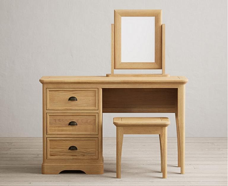 Cambridge Solid Oak Dressing Table Set | Oak Furniture Supertore