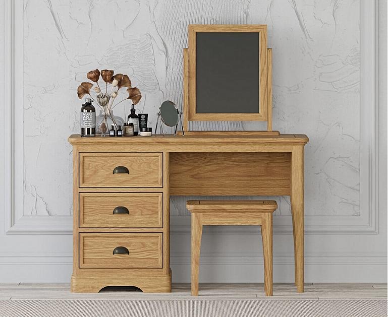 Cambridge Solid Oak Dressing Table Set | Oak Furniture Supertore