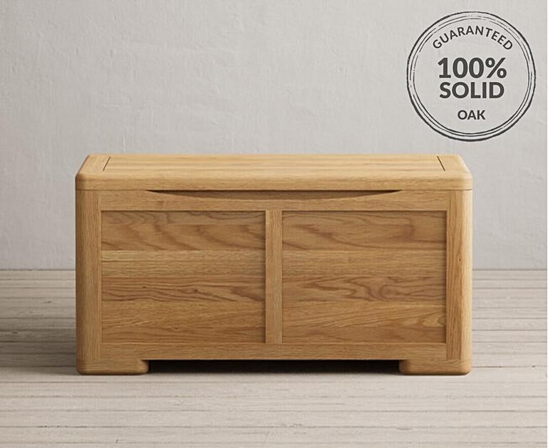 Harper Solid Oak Blanket Box | Oak Furniture Superstore