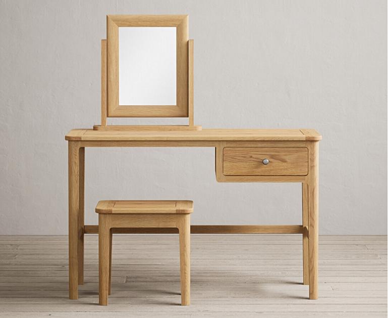 Loxton Solid Oak Dressing Table Set | Oak Furniture Superstore