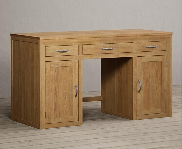 Tilt Solid Oak Large Computer Desk | Oak Furniture Superstore