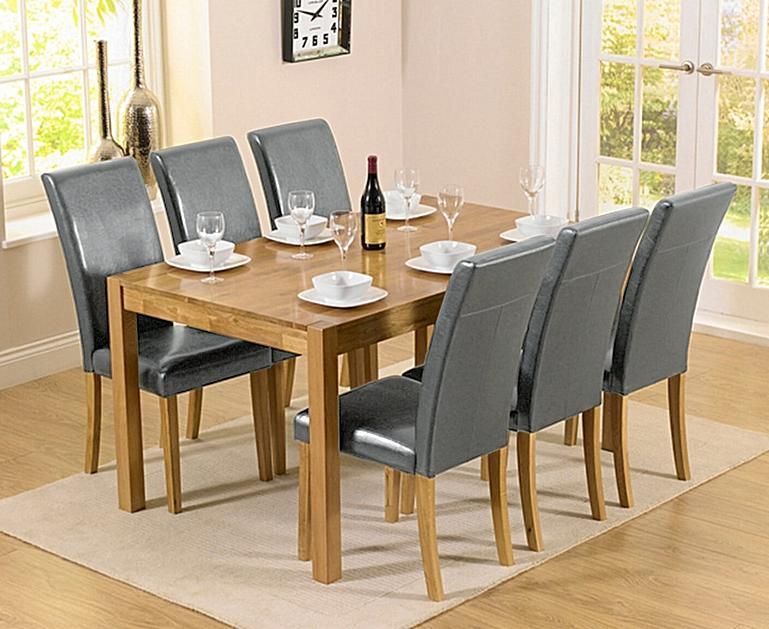 York 150cm Solid Oak Dining Table with Olivia Brown Chairs | Oak ...